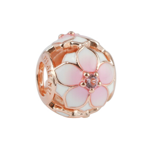 PANDORA 潘多拉 782087NBP 粉色木兰花串珠_没得比