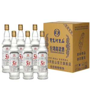 宝岛阿狸山 台湾高粱酒 53度清香醇正 银标 450ml*6瓶_没得比
