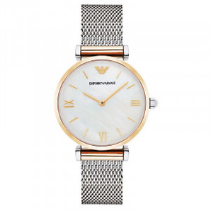 Emporio Armani 阿玛尼 女士编织钢带简约时尚休闲石英表 - AR2068_没得比